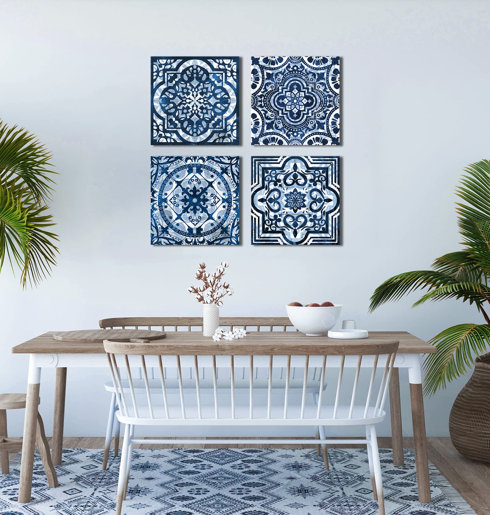 KLAKLA Navy Blue Wall Art - Sturdy Wood Frame Craftsmanship - Versatile Installation for Stylish Decor & Explore Captivating Navy Blue Wall Decor and Canvas Art