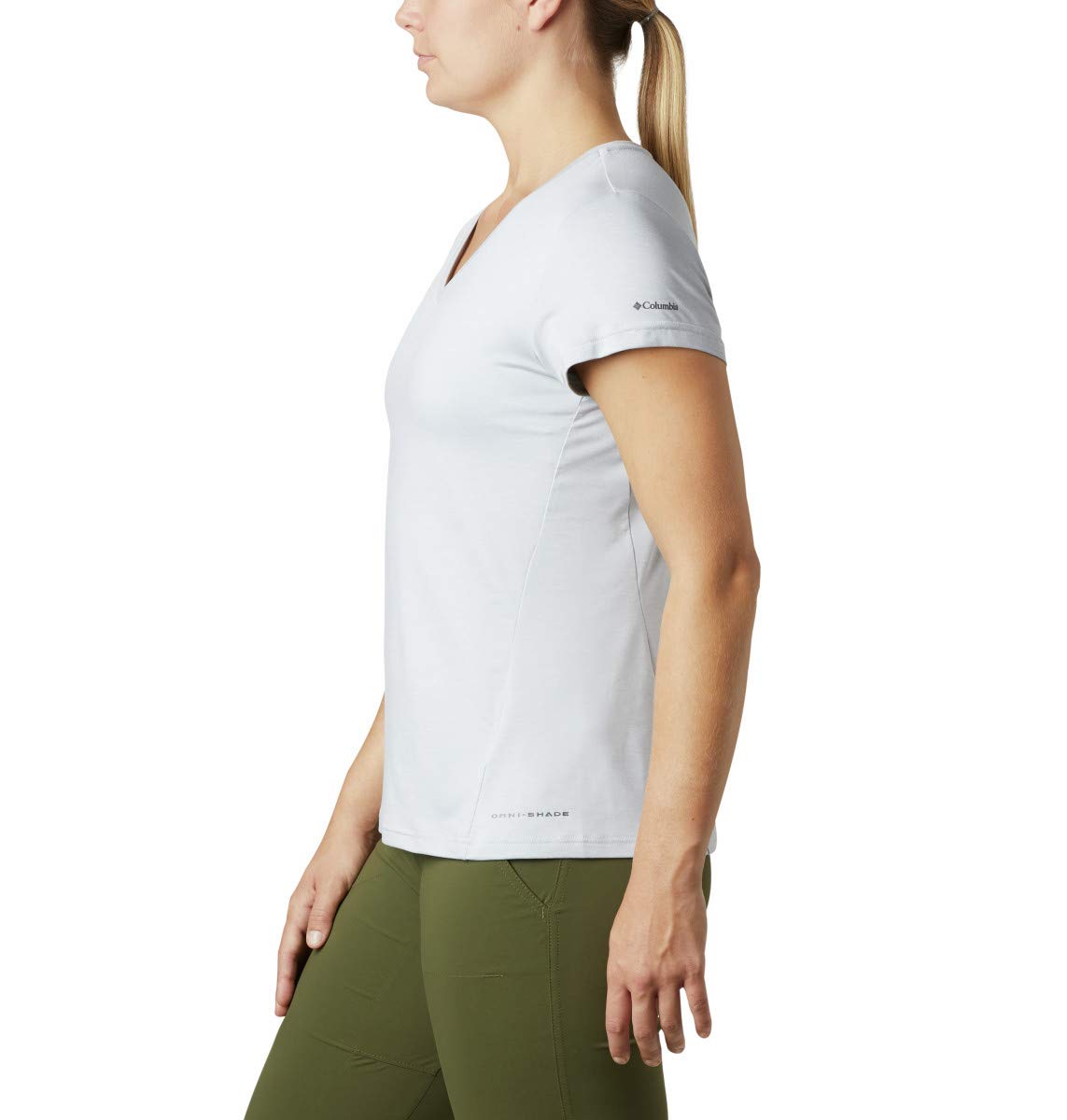 Columbia Women's Bryce SS Tee, White Heather, X-Large