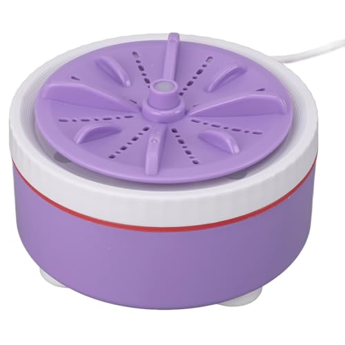 Mini Turbo Washing Machine Efficient Portable Washer for Small Clothes Baby Clothes Fruit Plates for Individual Traveling (Purple)