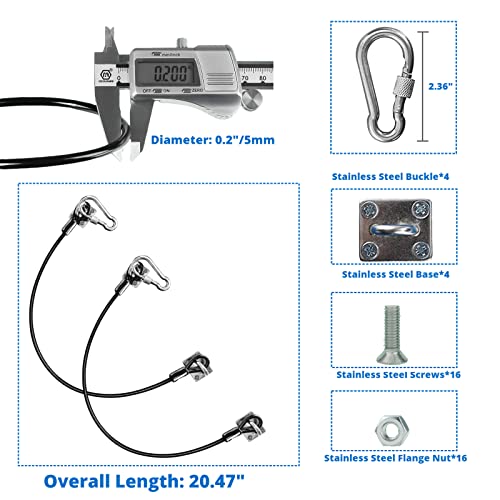 tofeer Trash Can Lid Lock,Heavy Duty Bear Proof Trash Can Lock Wire Rope Universal Lid Lock Cord Garbage Cans Latch Lock for Animals, Squirrels, Dogs, Raccoons