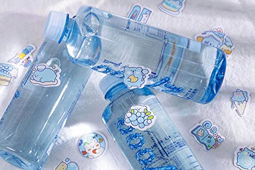 Doraking 300PCS Cute Cartoon Decoration Adhesive Writable Stickers for Scrapbook Planners Junk Journaling (Blue)