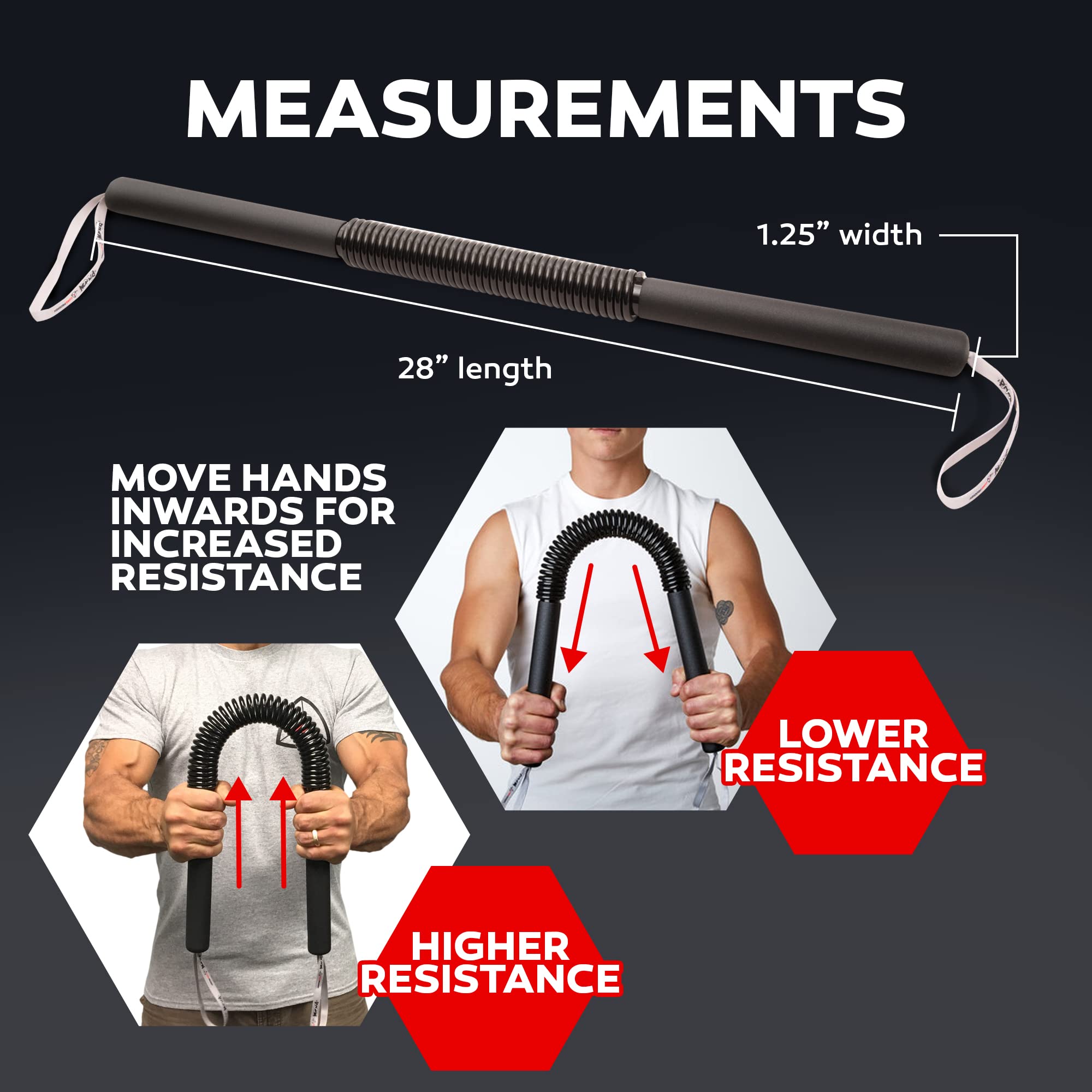 Core Prodigy Python Power Twister Bar - Upper Body Exercise for Chest, Shoulder, Forearm, Bicep and Arm Strengthening Workout Equipment (40-100 lb)