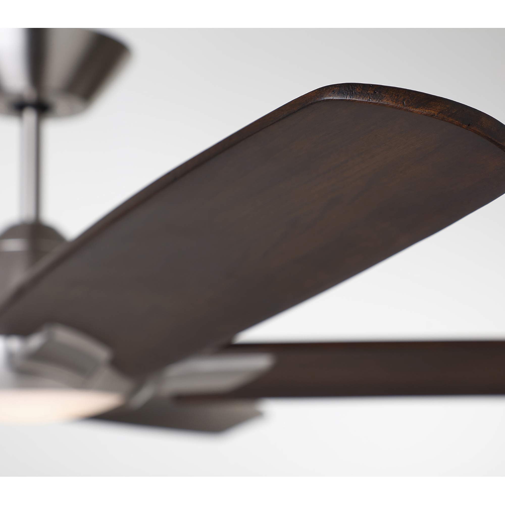 Dorian Eco 72 Inch Ceiling Fan with Light | Dimmable LED Fixture with Premium DC Motor | 6-Speed Wall Control with Brown Solid Wood Blades with and Downrod Mount, Oil Rubbed Bronze