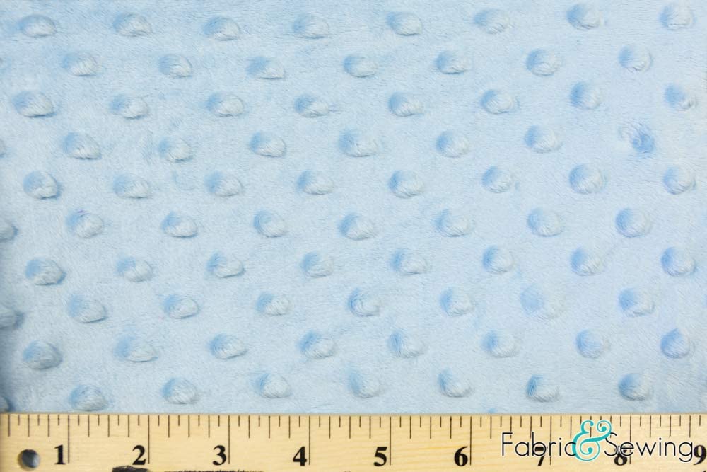 Sky Blue Minky Bubble Dimple Dot Plush Fur Fabric Polyester 58-60"