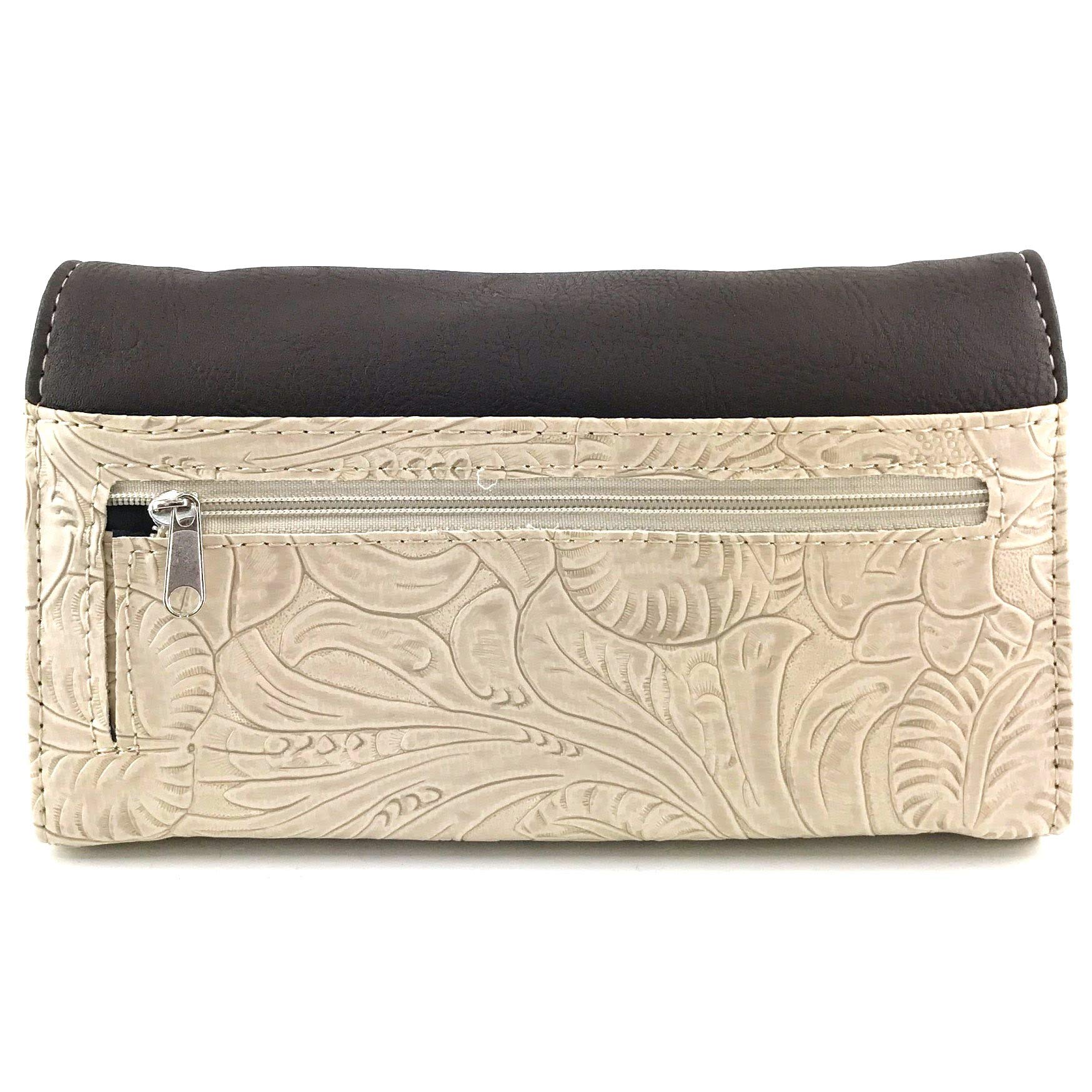 Zelris Turquoise Concho Floral Women Crossbody Trifold Wallet (Turquoise)