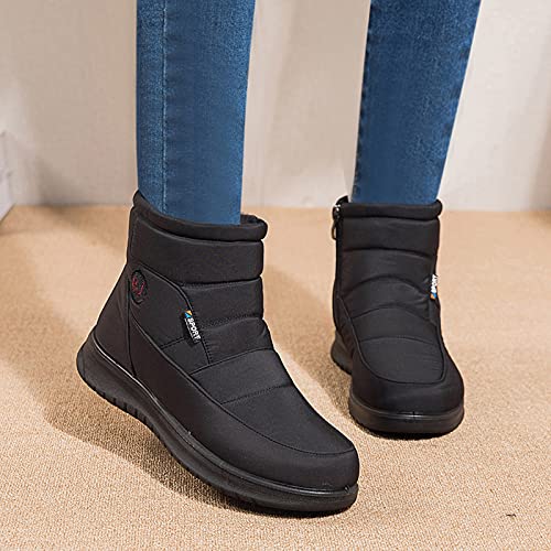 FASDNENDYS Women's Winter Boots Soled Fashion Colorblock Women's Thick Wedges Shoes Boots Short Women's Boots Short Tan S