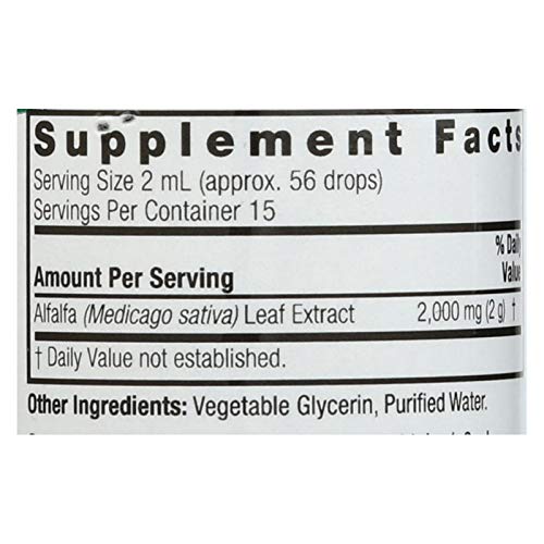 Nature's Answer Alcohol-Free Alfalfa Herb Extract, 1-Fluid Ounce Supports Immune System, Blood, Digestion, Energy Levels - Helps with Detoxification