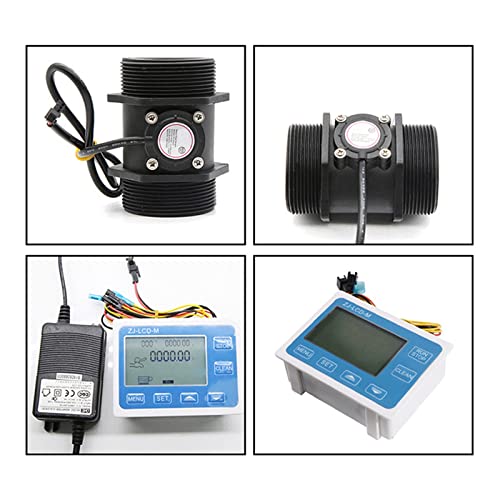 JAERB DN50 Digital Display Flow Quantitative Controller Water Flow Sensor Use to Control and Display Liquid Flow (Size : US Plug)