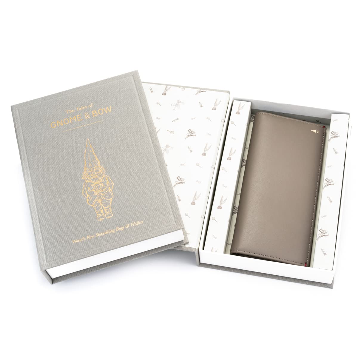 Gnome & Bow Gulliver Cash Coin Long Wallet Women Men (100% Genuine USA Nappa Leather/RFID Blocking) (Taupe Grey)