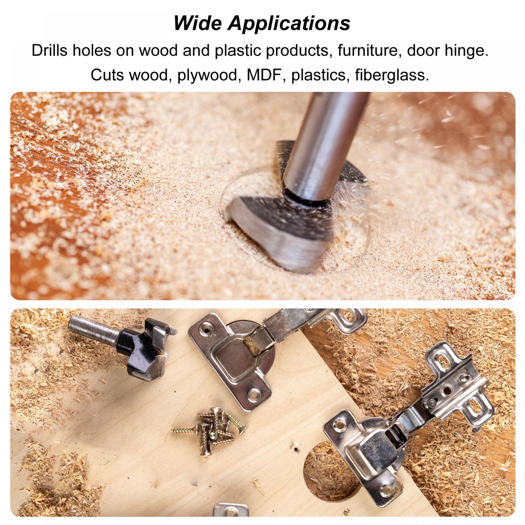 uxcell Tungsten Carbide Forstner Drill Bit Set 75mm 80mm, Woodworking Wood Hole Opener Hinge Hole Drilling Boring Bit Cutter