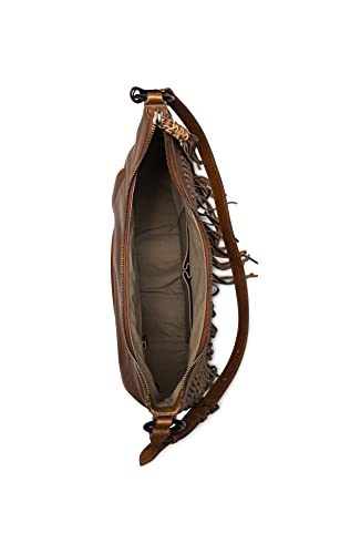 Frye Melissa Woven Large Scooped Hobo, Cognac