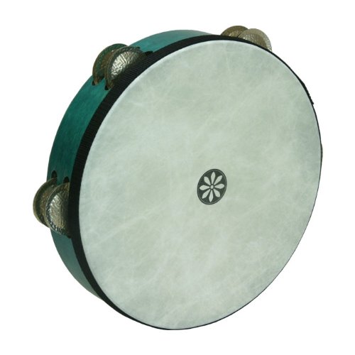 Remo Tar-Rine, 12" x 2-5/8", Fixed RENAISSANCEĀ®, German Silver Jingle, 10 Pairs x 2 Rows, Venwood, Aqua, Layne Redmond