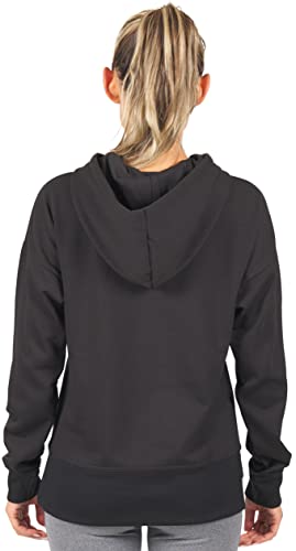 Nautica Competition Women's Active French Terry Pullover Sweatshirt Hoodie W/Pockets (Small, Black 2)