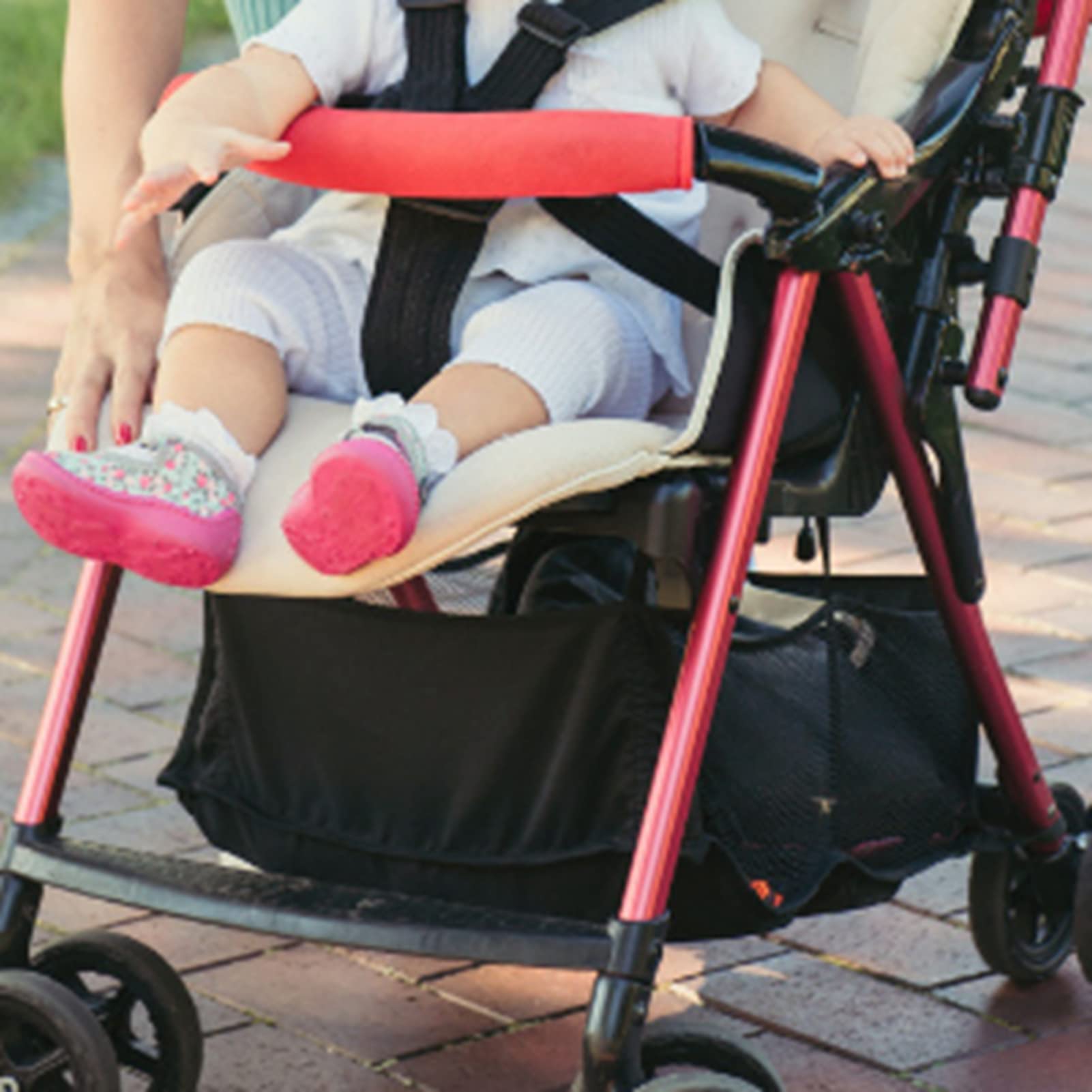 Ejoyous Baby Stroller Basket, Under Stroller Organizer Bag Pram Bottom Storage Case Pushchair Shopping Basket for Storing Baby Product, 11.8 x 11.8 x 3.9 Inch