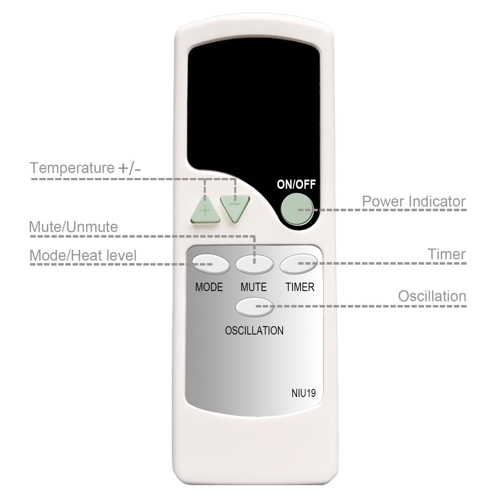 GENGQIANSI Replacement Remote Control for Dreo Tower Fan DR-HTF004 DR-HTF004S DR-HTF005 DR-HTF005S DR-HTF007 DR-HTF007S DR-HTF001 DR-HTF001S DR-HTF002 DR-HTF002S DR-HTF003