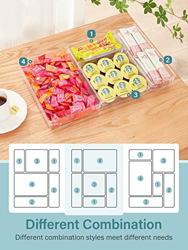 Kootek 9 Pcs Desk Drawer Organizer and 4 Pack Refrigerator Organizer Bins