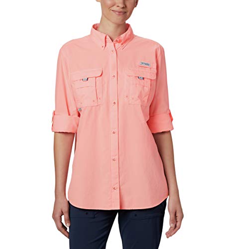 Columbia Women's PFG Bahama II Long Sleeve Shirt, Tiki Pink, X-Small
