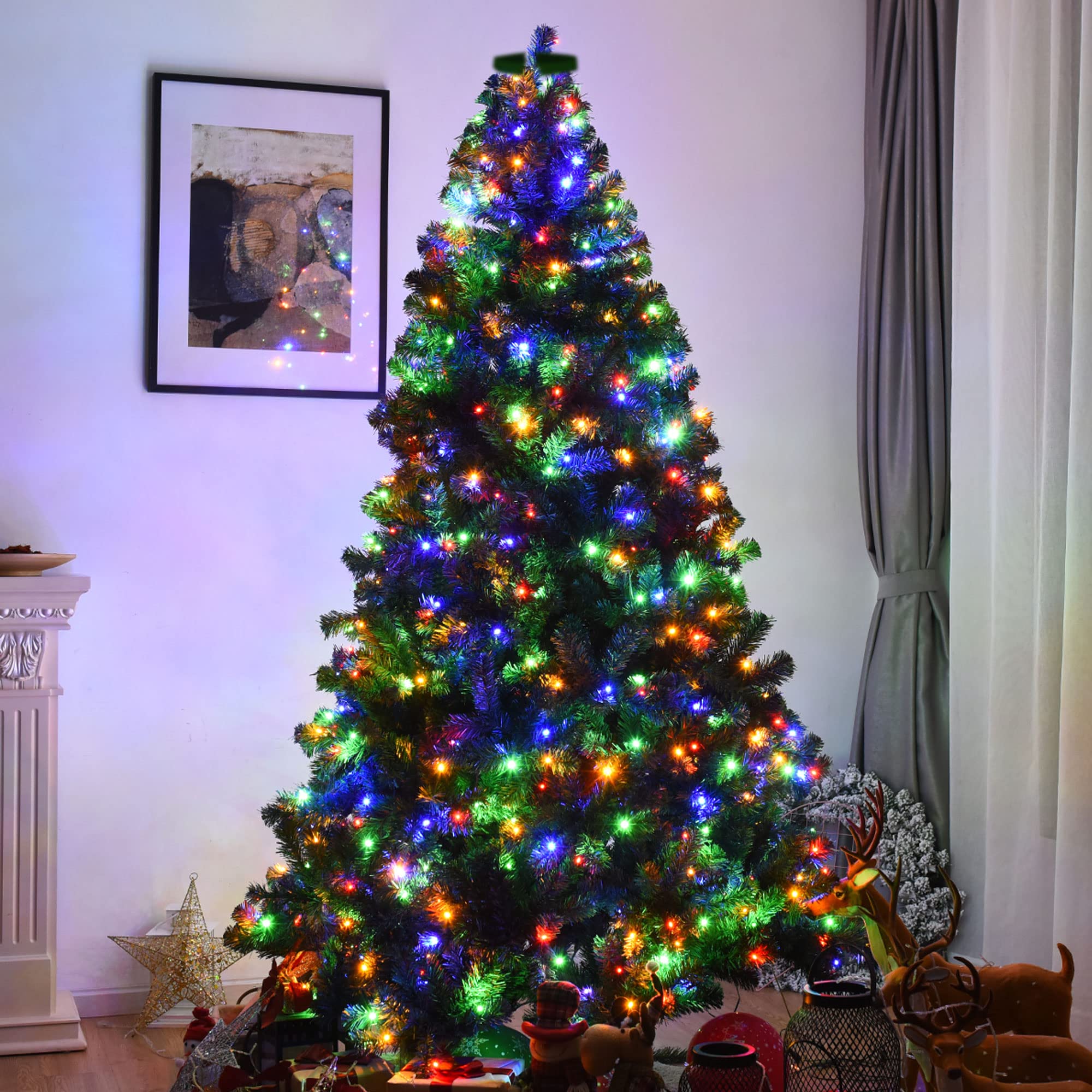 Dazzle Bright Christmas Tree Lights, 360 LED Waterfall Tree Topper Lights with Remote & 8 Lighting Modes, 9.8FT X 12 Lines Christmas Lights for Indoor Outdoor Yard Party Xmas Decoration (Warm White)