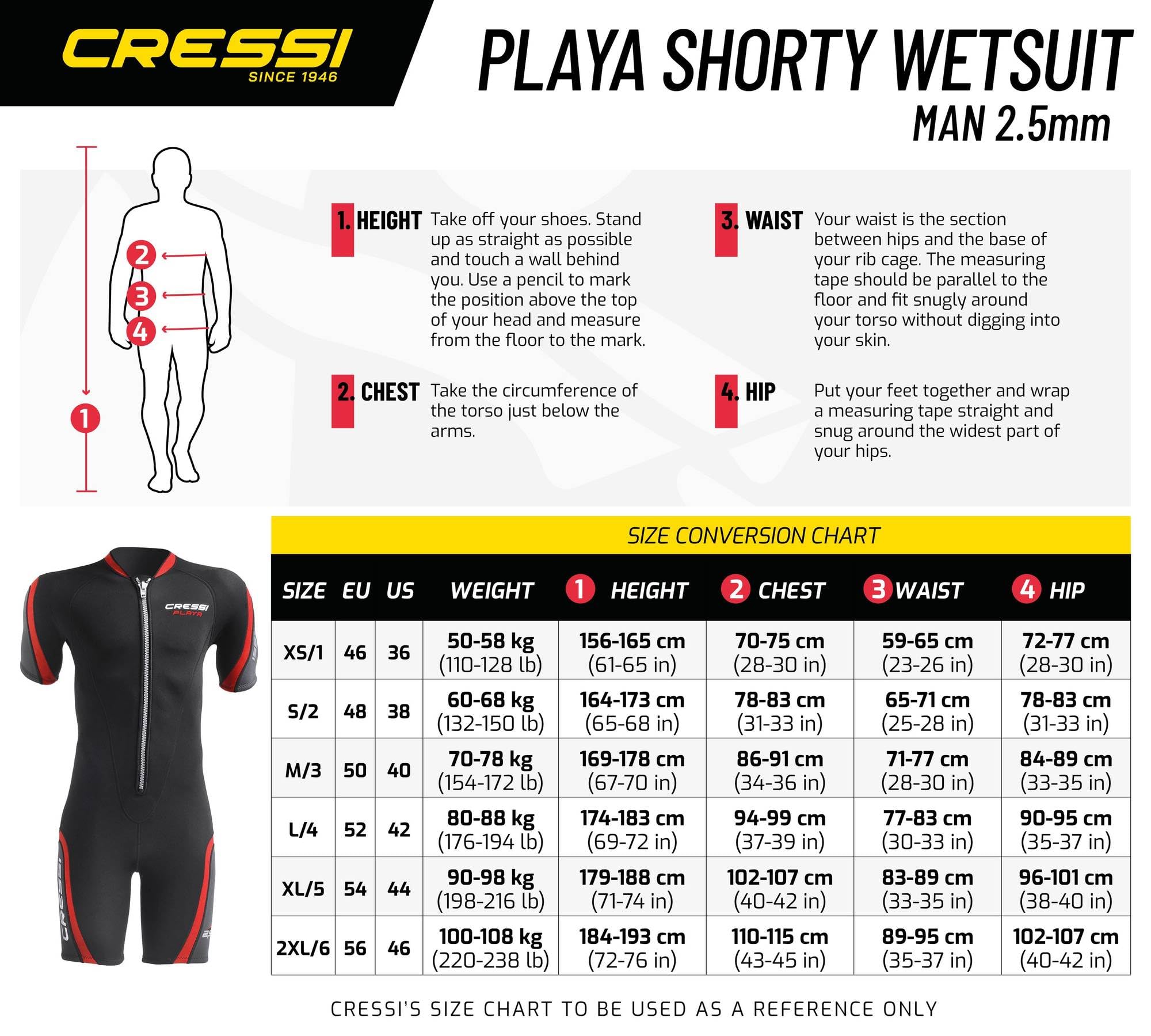 Cressi Playa Man 2.5mm, black/blue, L