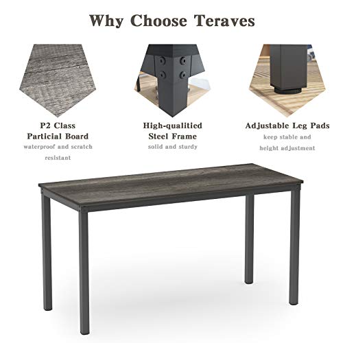 Teraves Computer Desk/Dining Table Office Desk Sturdy Writing Workstation for Home Office (55.11β, Black Oak)