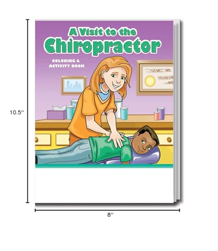 ZOCO - A Visit to The Chiropractor's Office - Educational Coloring Books (25 Bulk Pack, Without Crayons) - Chiropractor Supplies - Activities for Kids