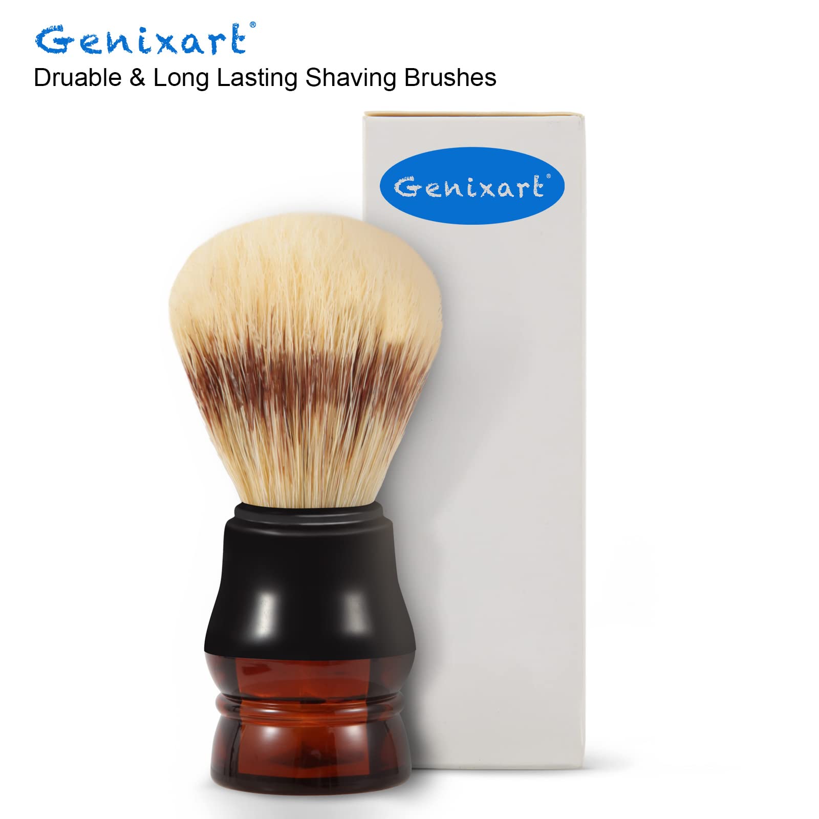 Genixart Shaving Brush, Pure Bristle Shaving Brushes for Men, Perfect for Personal Wet Shave Home or Travel (2 pack)