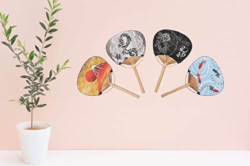 Terra Distribution Japanese Fan [ Designed in Japan ] 4 Pieces Set [ for Decorative Folding Fan/Folding Hand Fan/Chinese Fan/Bamboo Fan/Clack Fan/Rave Fan Lovers ]