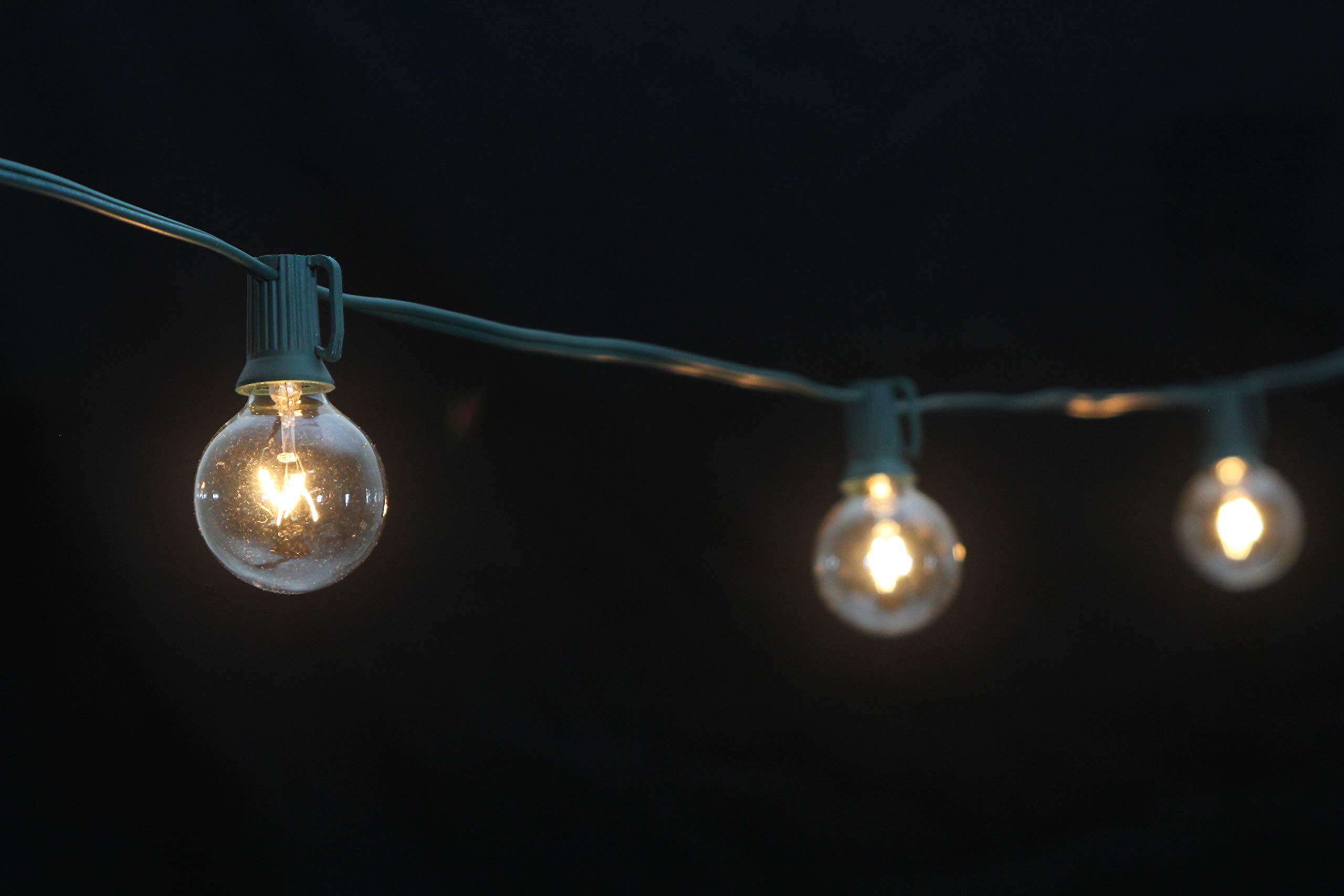 Sival Clear Globe String Lights Set of 25 G40 Bulbs, Perfect for Patio, Gardens, Gazebos, Weddings, Indoor/Outdoor, Christmas lights