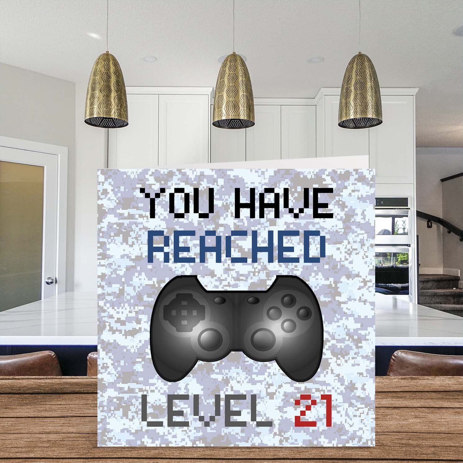 Stuff4 21st Gamer Birthday Card – You Have Reached Level 21" – Fun Video Game Themed Greeting Cards for Boys, Daughters & Men - 5.7 x 5.7 Inch, Blank Inside, Includes Envelope – Ideal for Gamers