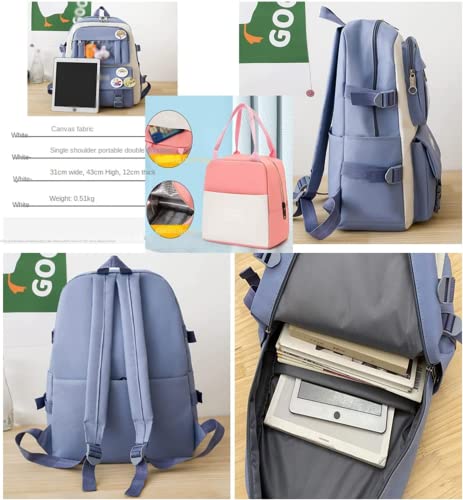 TOAOSET Kawaii Backpack Set Kawaii Pendant Pin and Accessories, 3pcs Set Teens Youth Girl Cartoon Aesthetic Cute Backpack (Cartoon backpack,one size)