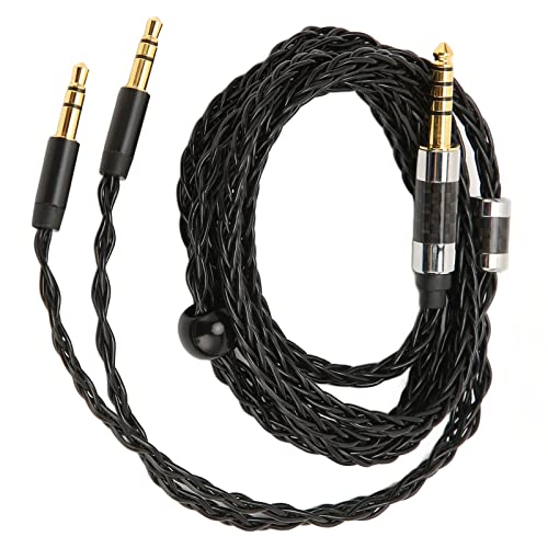 KOSDFOGE Silver Plated Copper Wire Headphone Cable 8 Core Balanced 4.4mm to Dual 3.5mm Silver Plated Earphone Cable Replacement