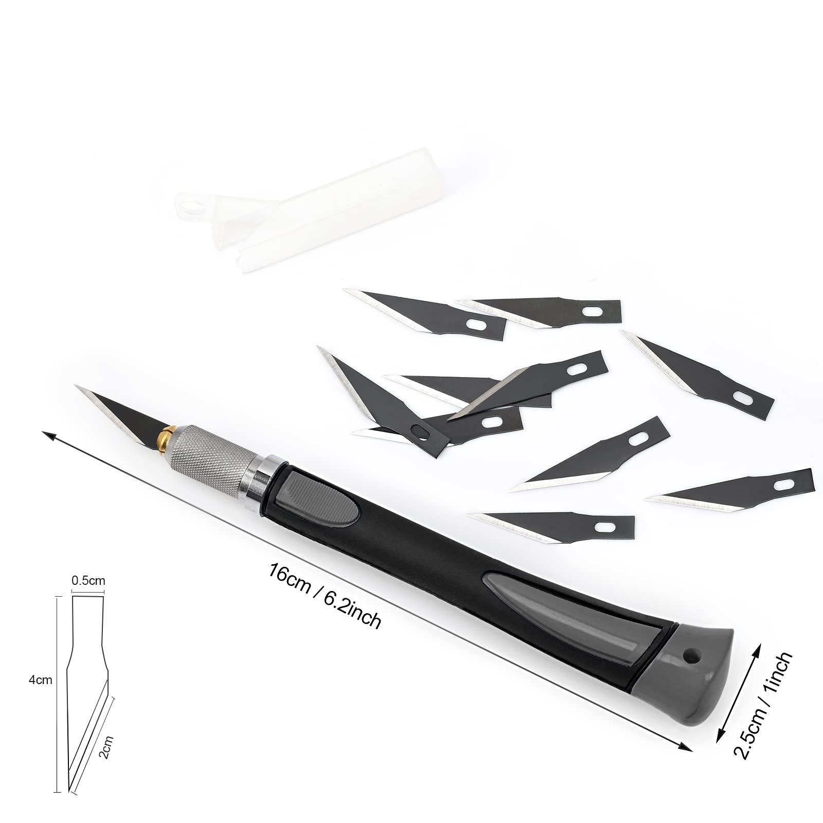 EHDIS Precision Hobby Knife Set Utility Craft Knife Kit with 10PCS Blades for Art, Working-Stencil, Scoring, Scrapbooking, Architecture Modeling, Crafting, Precision Knife-Grey