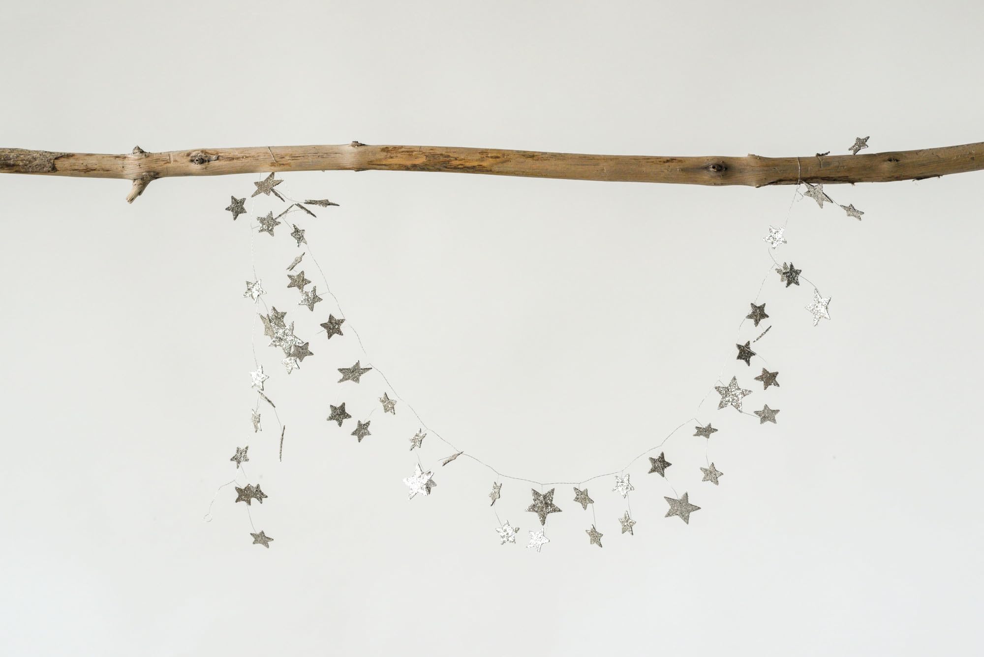 Creative Co-Op 72" Star Shaped Glitter Garland, Multi