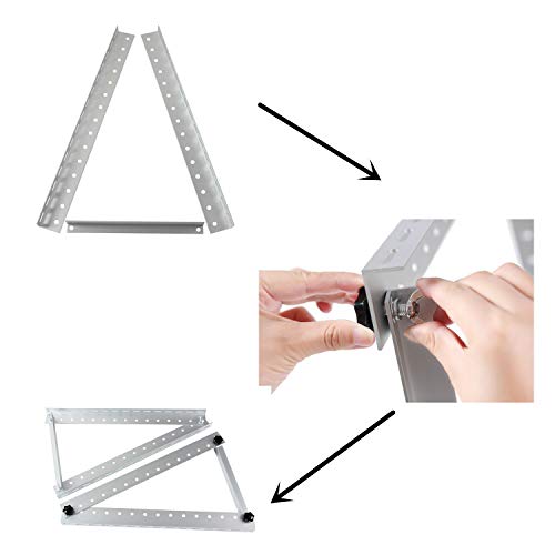 Heavy Duty Adjustable Brackets for Mounting Solar Panels on Ground Roof Wall DIY Off-grid Solar Racking System,Solar Panel Stand Foldable Tilt Legs 3mm Aluminum Rack Mount Rails with Hardware(22-inch)