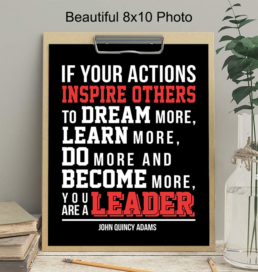 Leadership Office Wall Art Decor- Unique Motivational Gift for Boss, Manager, Team Leader, Coach, Teacher - UNFRAMED Photo 8X10 - Inspirational Quote Poster Print