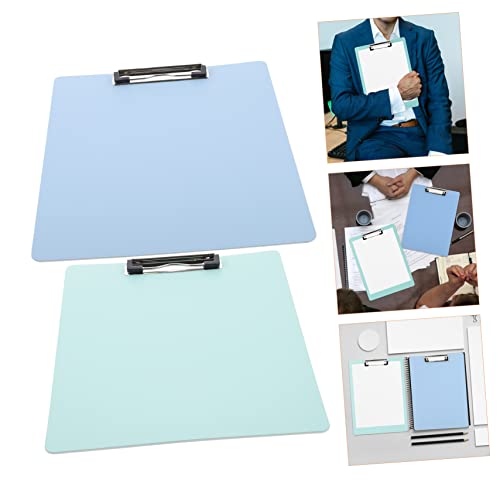 IMIKEYA 2Pcs a4 Folder Board Plastic folders Paper Folder Office Supplies folders Hospital clipboard a4 clipboard hardback Clip Boards Metal Office Document Clip exam Paper Clips Thin