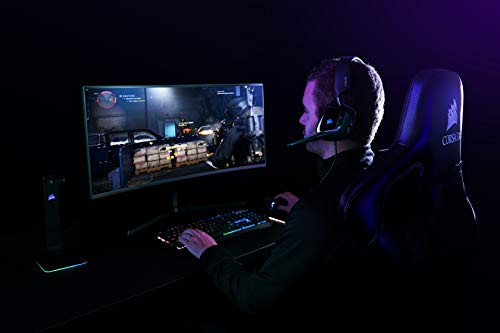 Corsair Void Elite RGB USB Gaming Headset (7.1 Surround Sound, Optimised Omnidirection Microphone, Customisable RGB Lighting, Microfibre Mesh Fabric Earpads, Aluminium Construction) - Black