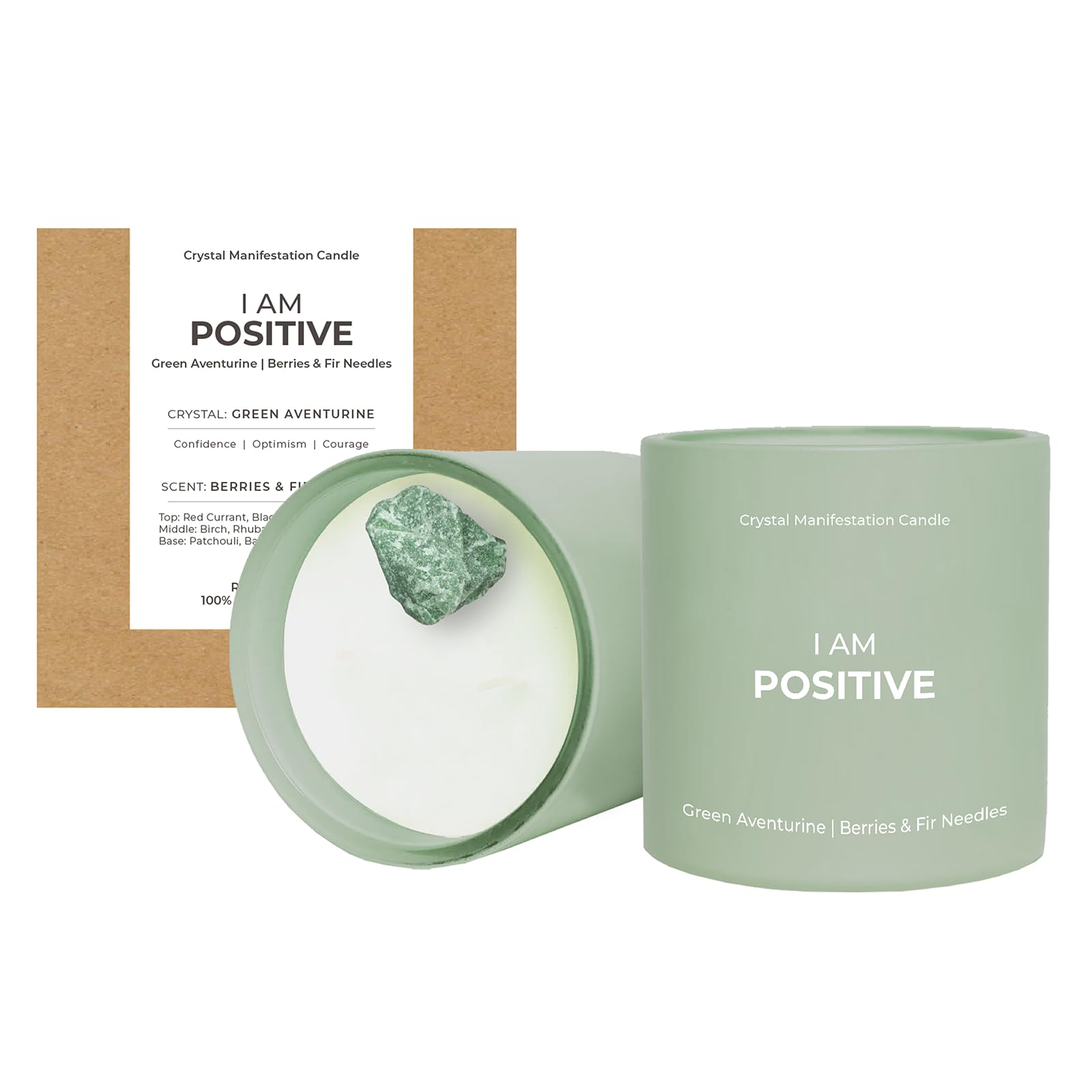 Jill & Ally Peace & Quiet Crystal Manifestation Candle - Grapefruit Scented with Amethyst, 14 oz, Approximately 65 Hours Burn Time, Foster Serenity and Tranquility