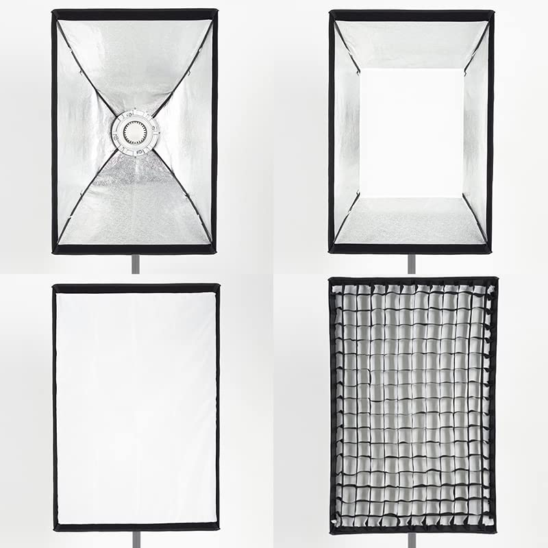 Godox SK400II Studio Flash Kit, 800Ws Professional Studio Strobe Light, Built-in 2.4G Wireless X System Compatible for Bowens Mount Softbox with Honeycomb Grid Softbox, Light Stand, Barn Door (2pcs)