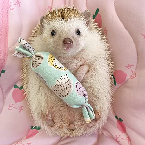 Ymid Select 4 Pcs Hedgehog Mini Pillows Small Animal Toys Habitat Decor Cage Accessories Hedgehog Supplies Photo Props Toy for Ferret ,Rabbit,Bird,Parrot,Mouse,Chinchilla, Rat,Gerbil,Dwarf Hamster