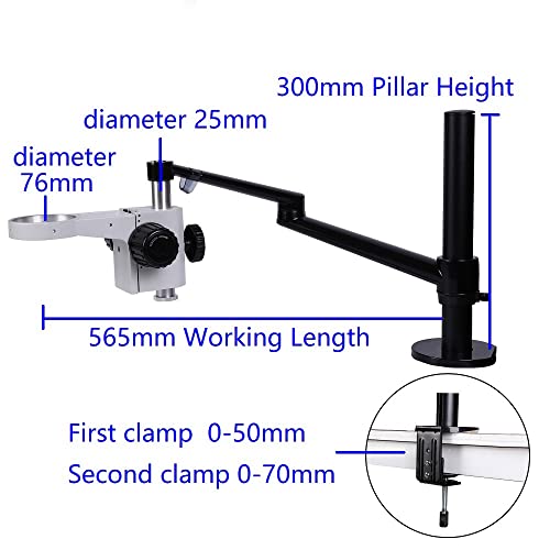 LXXSH Adjustable Microscope Stand Holder Metal 25MM Pillar Binocular Trinocular Microscopio Bracket Table Clamp Support (Color : B, Size : See Figure)