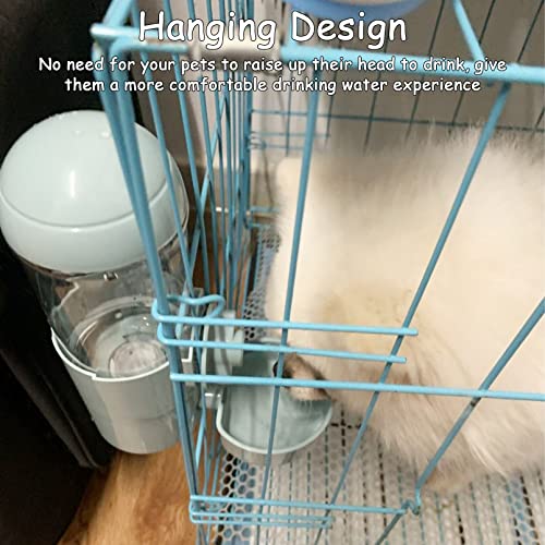 Tfwadmx Rabbit Watter Bottle 17oz Hanging Guinea Pig Automatic Water Dispenser No Drip Small Animal Cage Water Feeder Bowl for Bunny Chinchilla Hedgehog Ferret 2PCS (Grey)