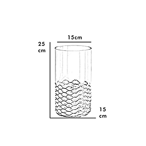 Creative Hydroponic Transparent Flower Metal Grid Design Home Decoration Customer Service Team Glass (Size : A) (B)