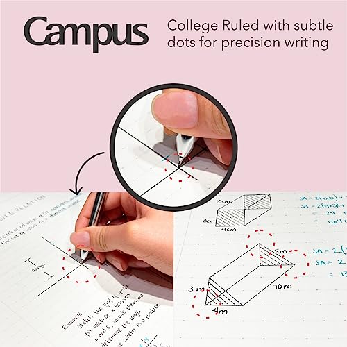 KOKUYO Campus Notebook, 9-3/4β x 7-1/2β, College Ruled, 80 Sheets (160 pages), Bleed Resistant, Pack of 3 Colors - Pink, Blue, Lavender, Made in Japan (WSG-NO-308CG1Γ3)