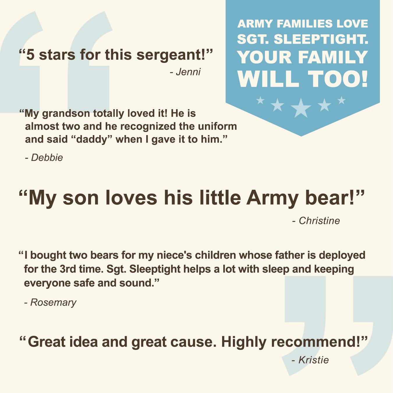 ZZZ Bears SGT Sleeptight Army Teddy Bear with Storybook and Sleep System