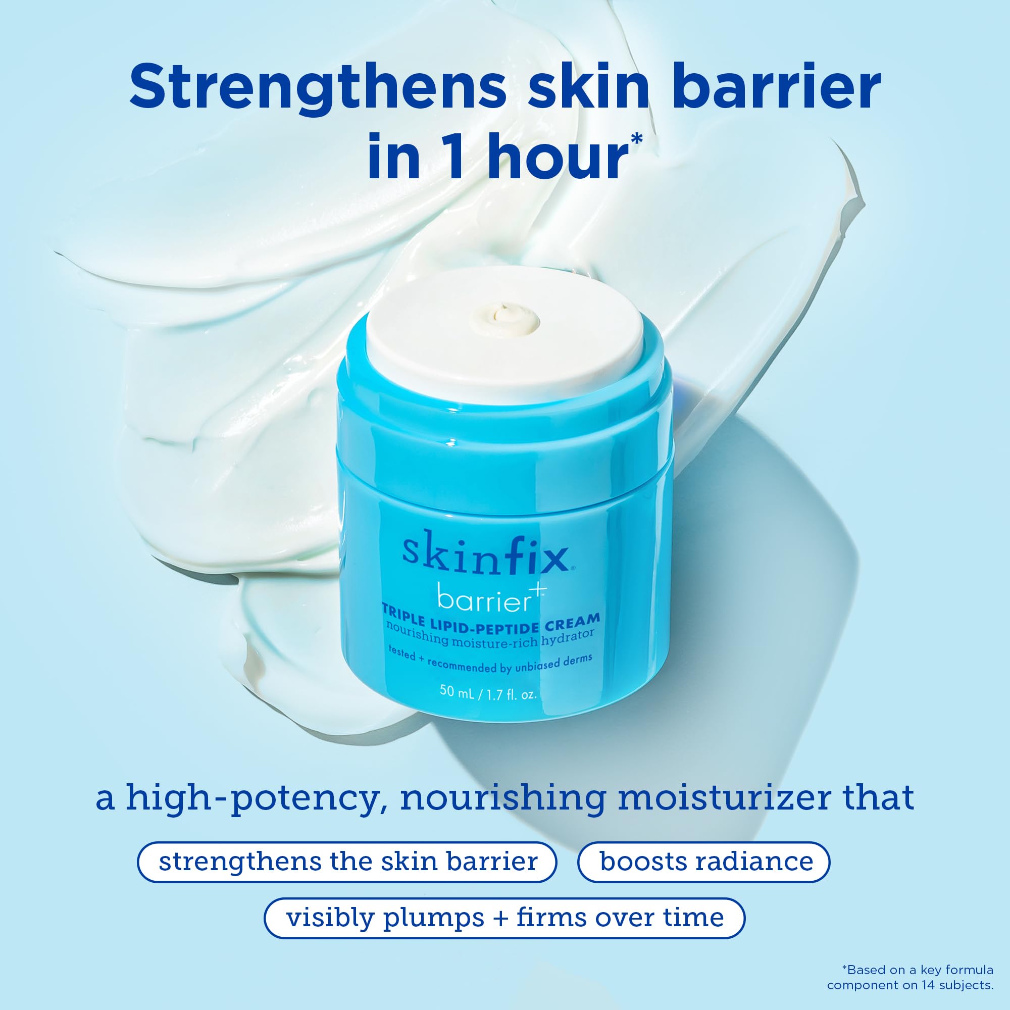 Skinfix Barrier+ Triple Lipid-Peptide Cream: Enriched with Lipids, Peptides, Hyaluronic Acid, and Shea Butter for Brightening, Firming, and Plumping, 3 oz