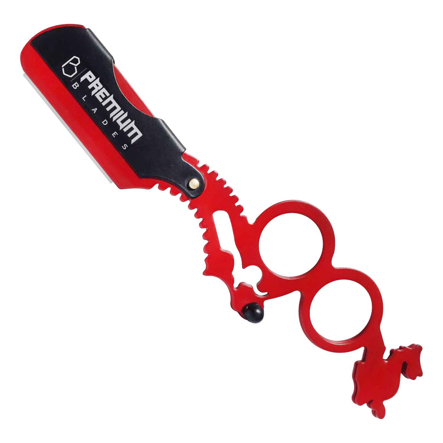 Double Ring Replaceable Blade Straight edge Razor, Barber Razor,Eyebrow Razor, Essential Barber Kit, Straight Razor for men with Razor Blades by ''Premium Blades''