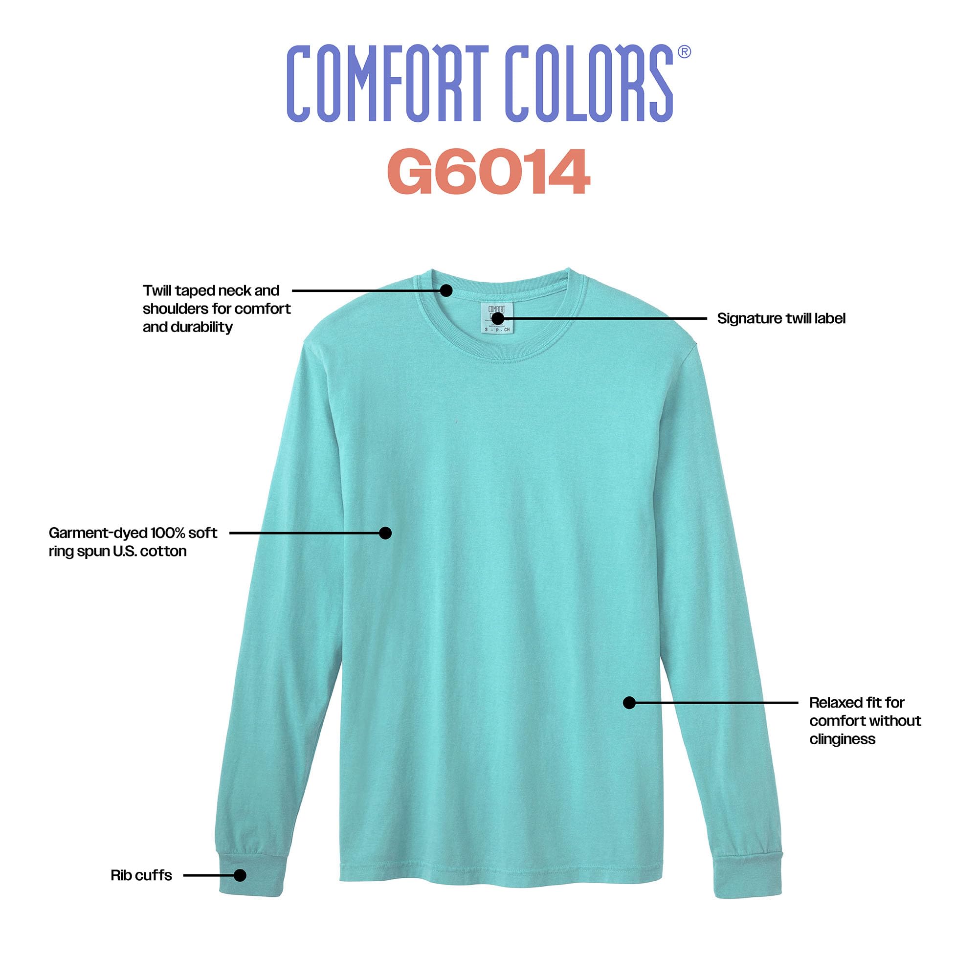 Comfort Colors Adult Long Sleeve Tee, Style G6014, Crimson, X-Large