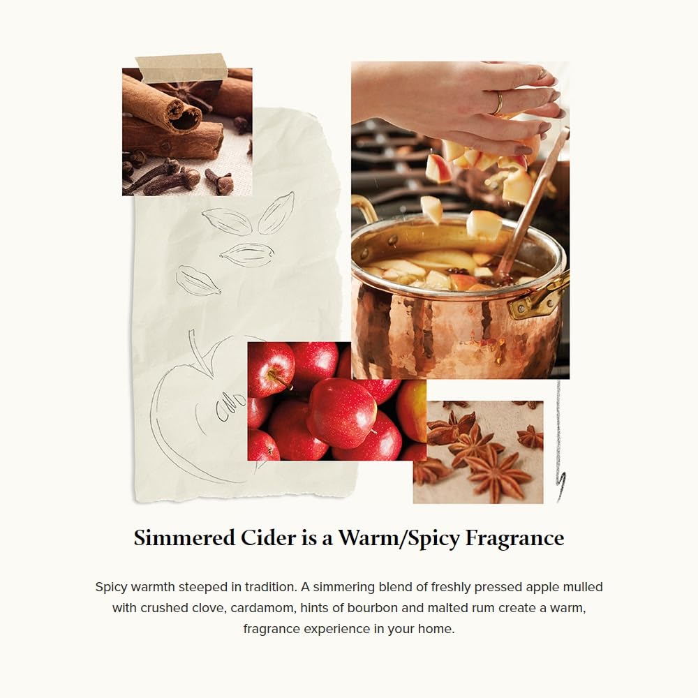 Thymes Simmered Cider Copper Cup Candle - Warm & Spicy Scented Candle with Notes of Apple, Clove, and Cardamom - Luxury Home Fragrance - Copper Candle (10 oz)