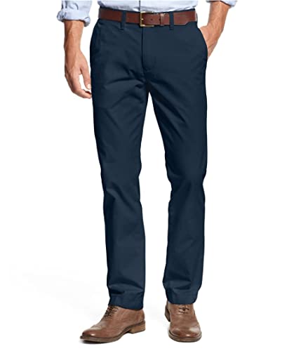 Tommy Hilfiger mens Big and Tall Classic Fit Stretch Chino Casual Pants, Navy Blazer, 42W x 34L US
